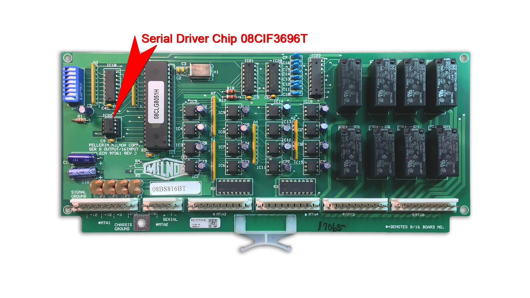 What do the 8/16 boards look like and where is the serial ...