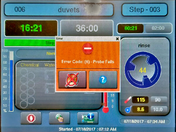 Error Code 8 - Probe Fails