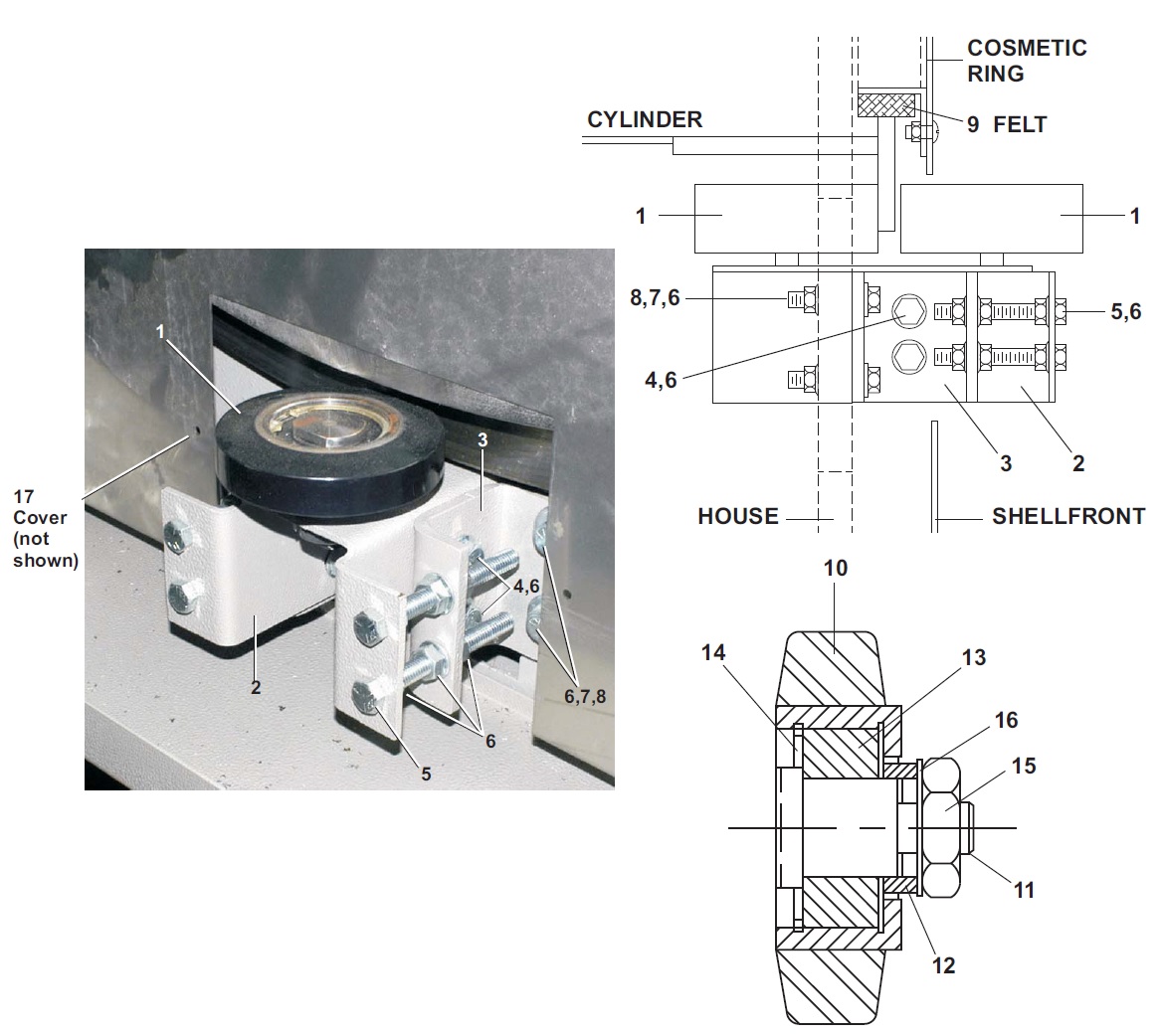 DRYER GUIDE ROLLER ASSEMBLY PART NUMBERS BY MODEL